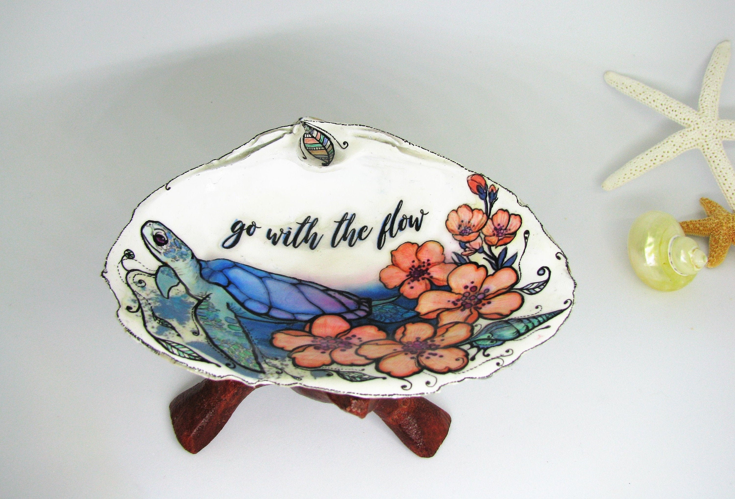 Sea Turtle Decor Seashell Jewelry Dish Personalized Gift for | Etsy