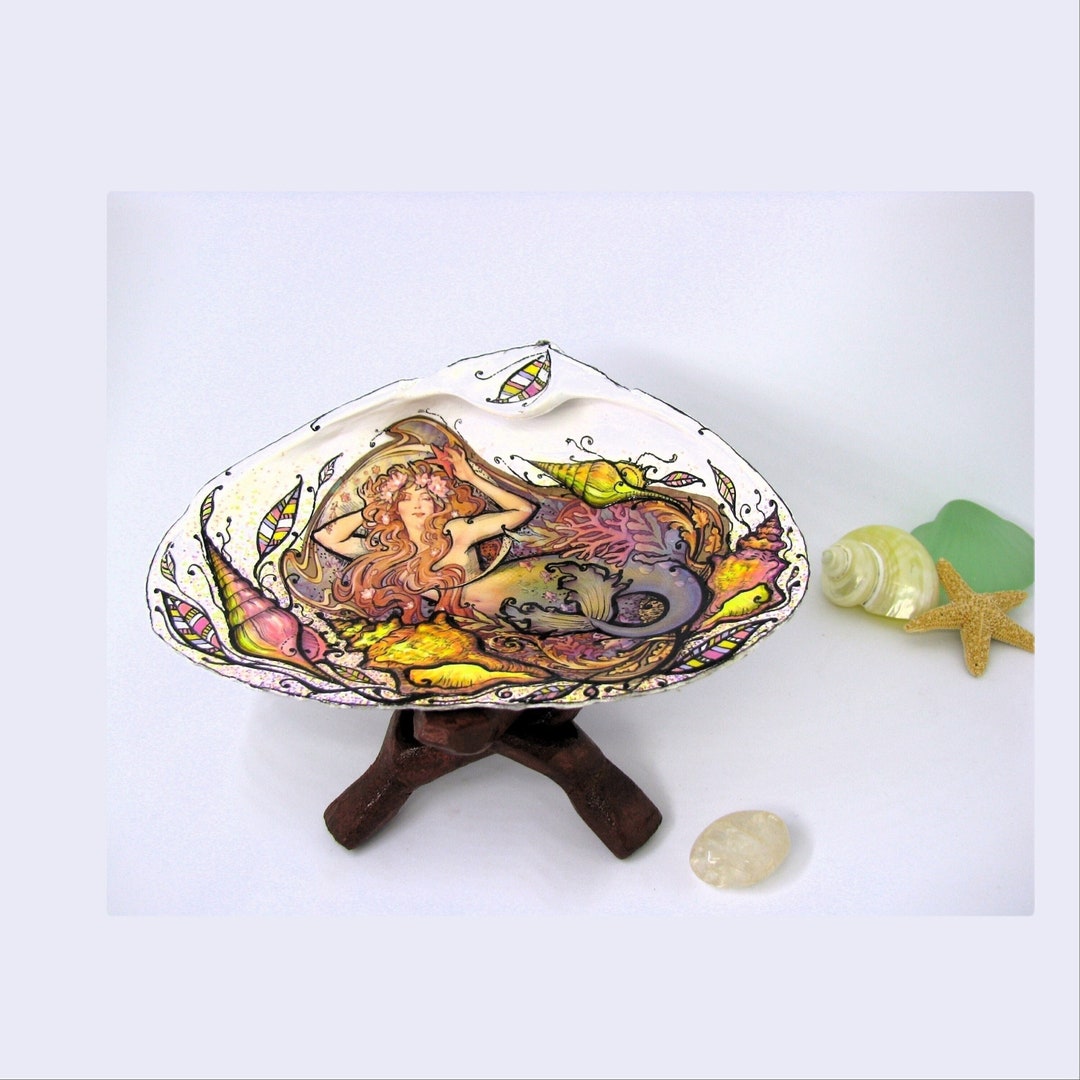 Mermaid Sea Shells Ring Dish Birthday Gifts for Her Jewelry Holder ...