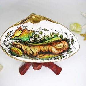 Sea Shells Ring Jewelry Dish Guardian Angel Wings Personalized Gift for ...