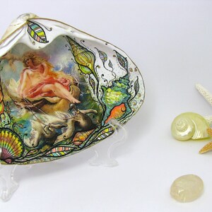 Sea Shells Jewelry Ring Holder Dish Hand Painted Aphrodite - Etsy