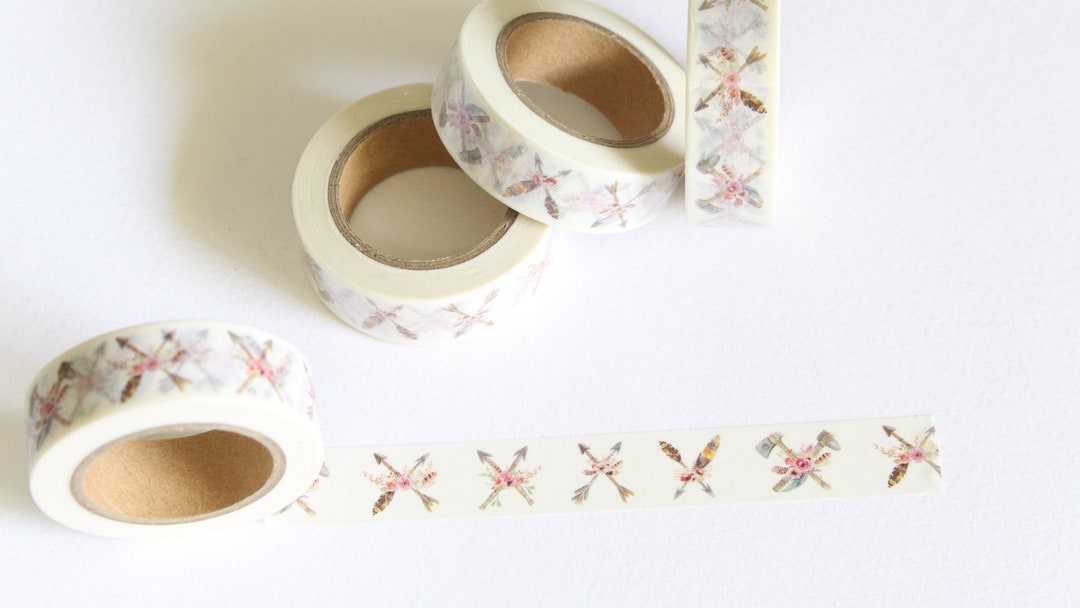 Boho Arrows Washi Tape, Floral Washi Tape, Bohemian Print, Boho Theme ...