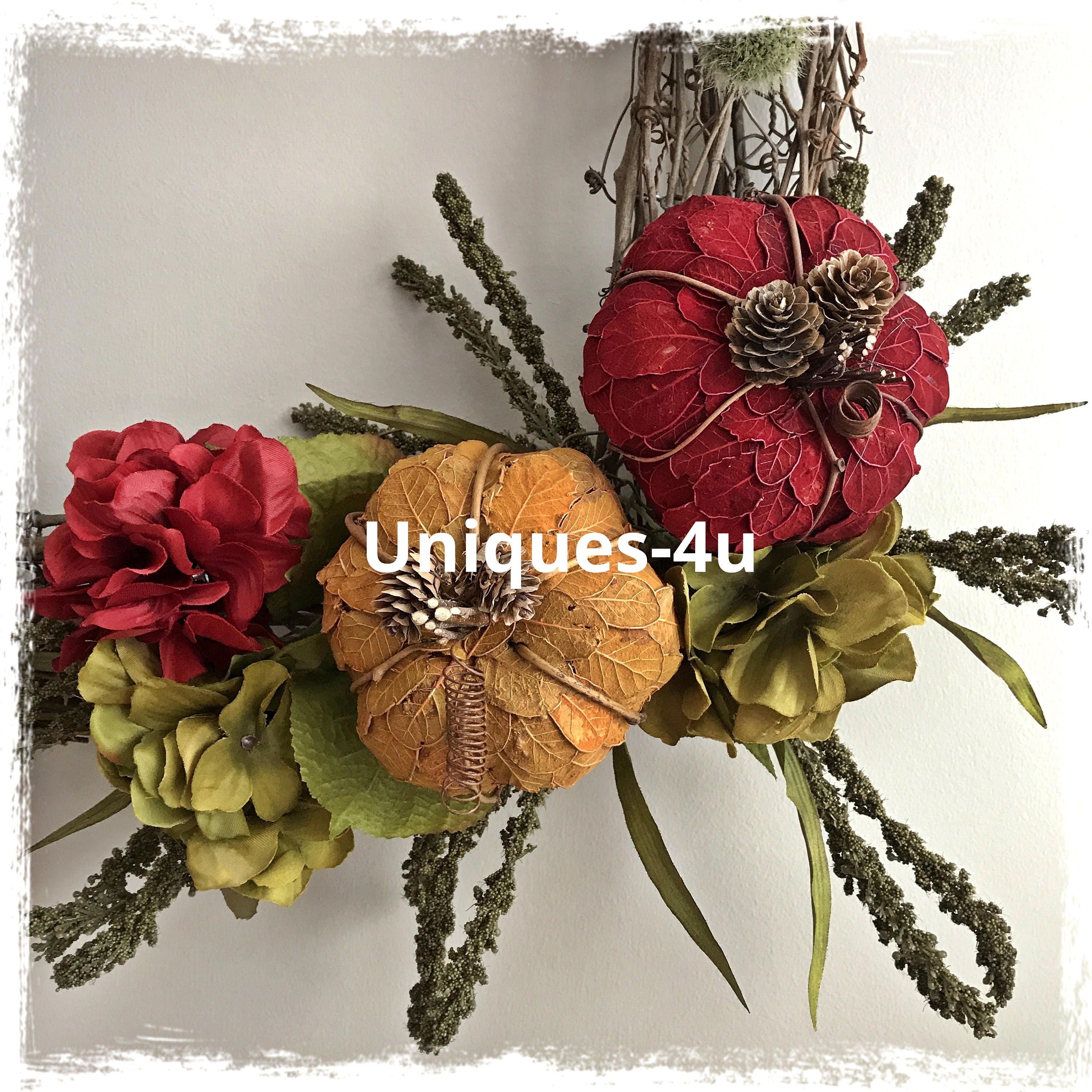 Square Autumn Wreath Fall Wreath Silk Flowers-hydrangeas - Etsy