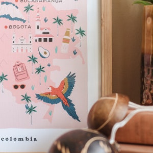 Colombia Illustrated Map / Print /Wall Art / Travel Gift | Etsy
