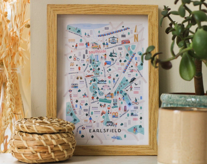 SW18 Earlsfield, Wandsworth London Postcode Typography Print Giclée Art ...