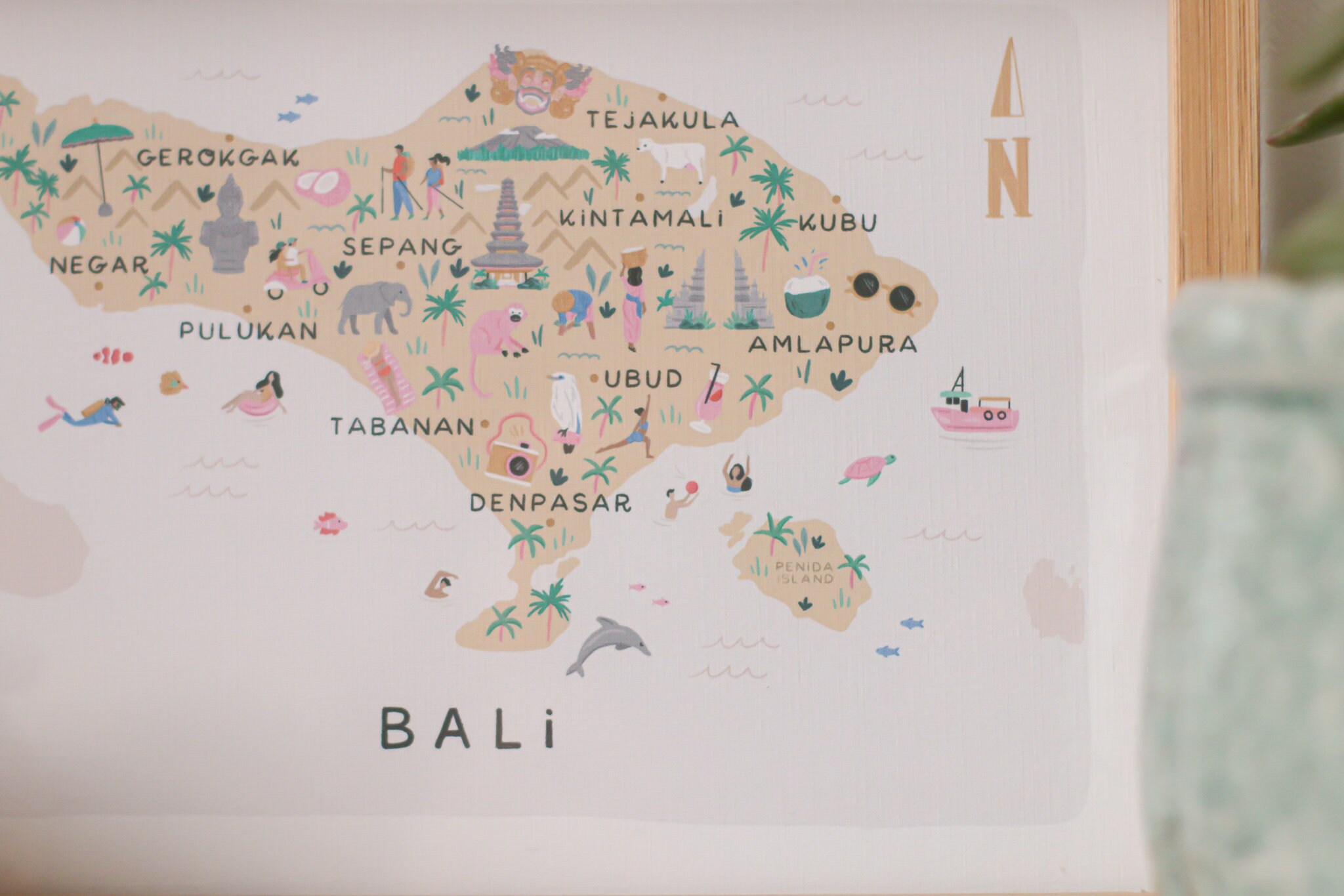 Bali Illustrated Map / Print /wall Art / Travel Gift - Etsy