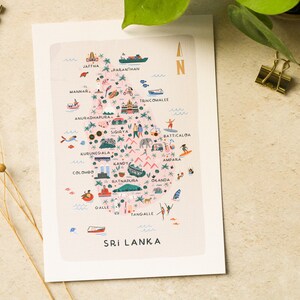 Sri Lanka Illustrated Map / Print /wall Art / Travel Gift - Etsy