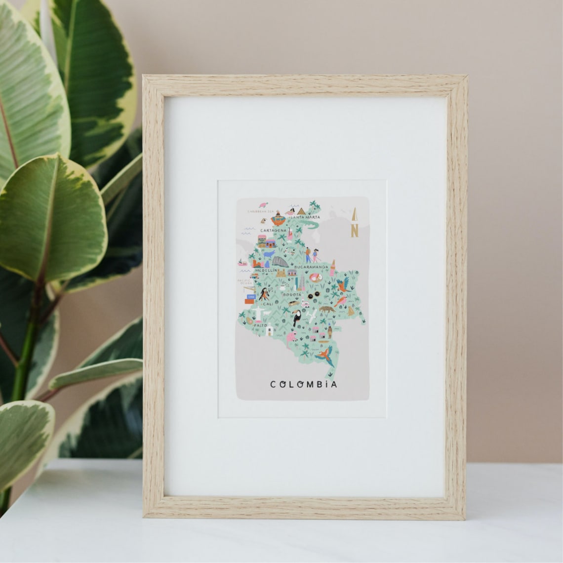 Colombia Illustrated Map / Print /wall Art / Travel Gift - Etsy