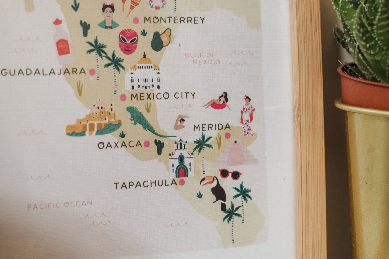 Mexico Illustrated Map / Print /Wall Art / Travel Gift | Etsy