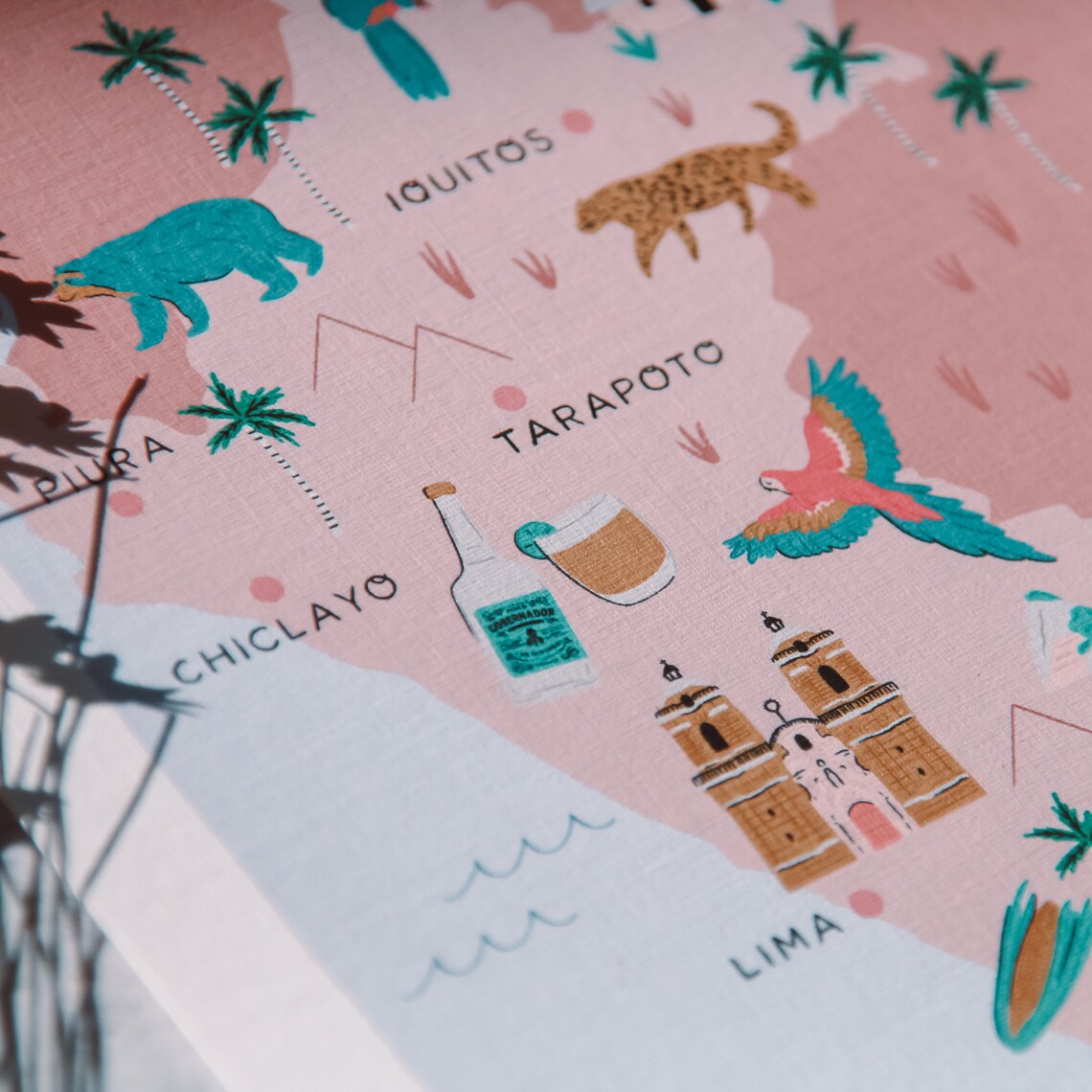 Peru illustrated Map / Print /Wall Art / Travel Gift More | Etsy