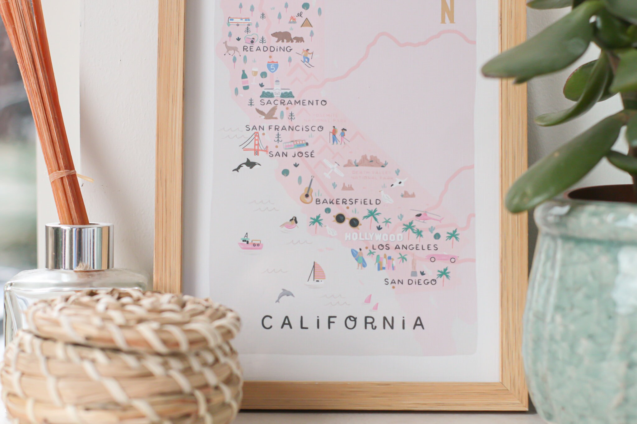 California Illustrated Map / Print /wall Art / Travel Gift | Etsy