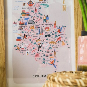 Colombia Illustrated Map / Print /wall Art / Travel Gift - Etsy