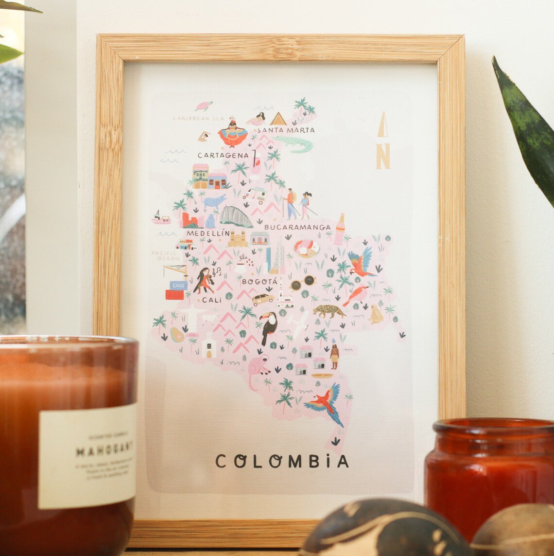 Colombia Illustrated Map / Print /wall Art / Travel Gift - Etsy