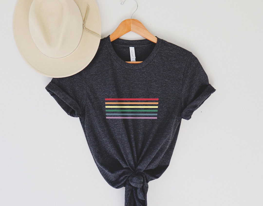 Rainbow Gay Pride Shirt, Pride at Home, LGBTQ Shirt, Rainbow LGBT Pride ...