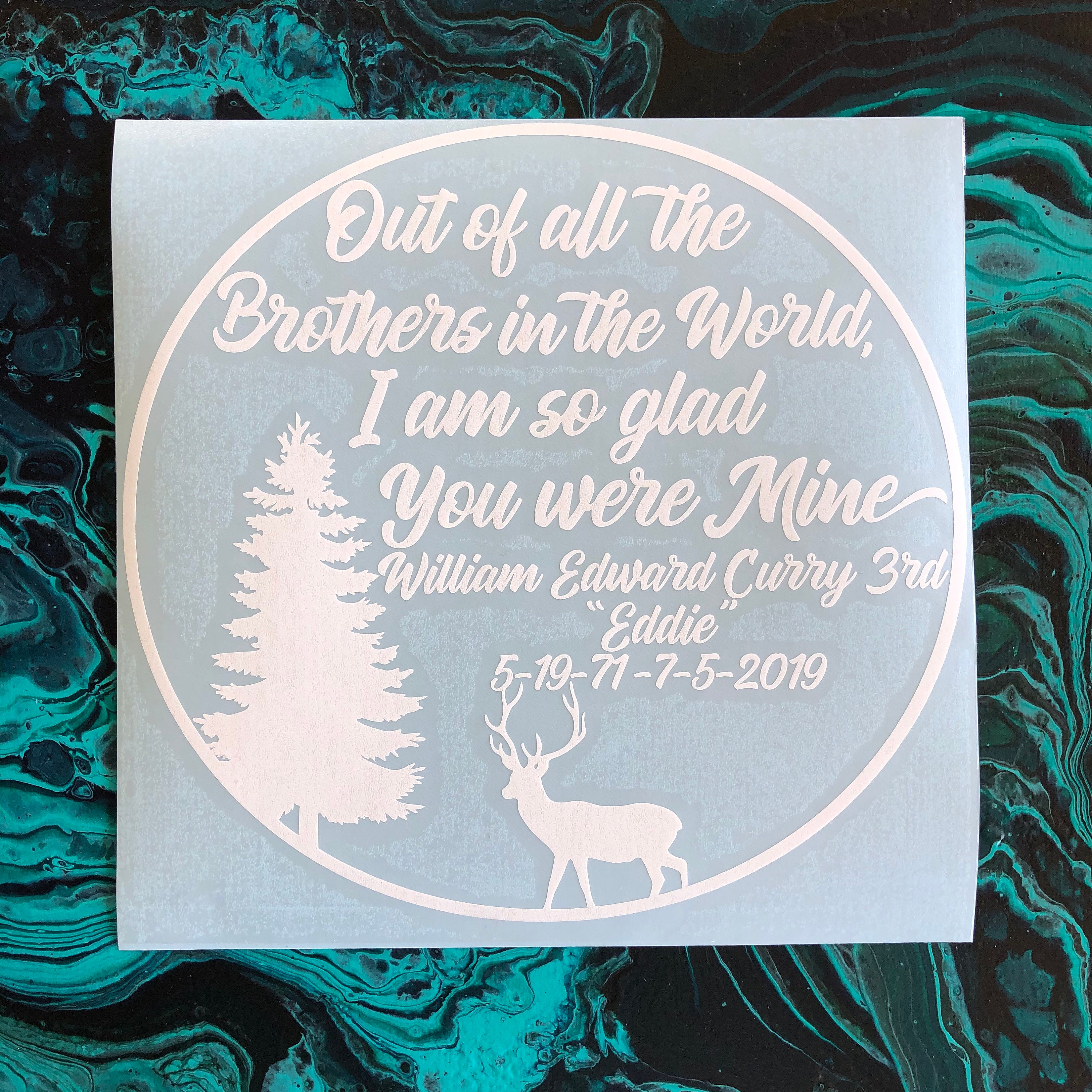 Brother Memorial Vinyl Decal Custom Tribute Remembrance - Etsy