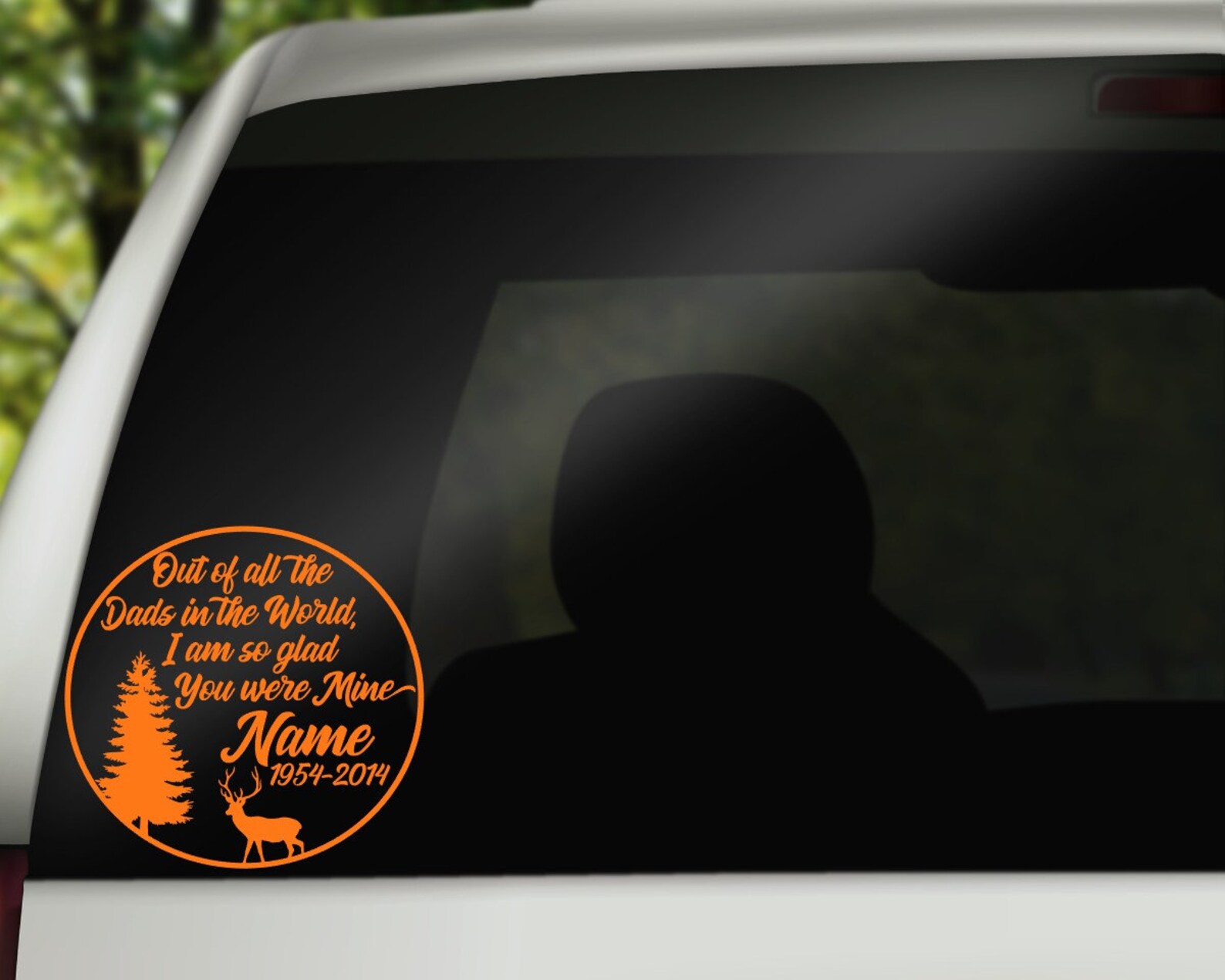 Dad Memorial Vinyl Decal | Custom Tribute Remembrance Sticker Forever ...