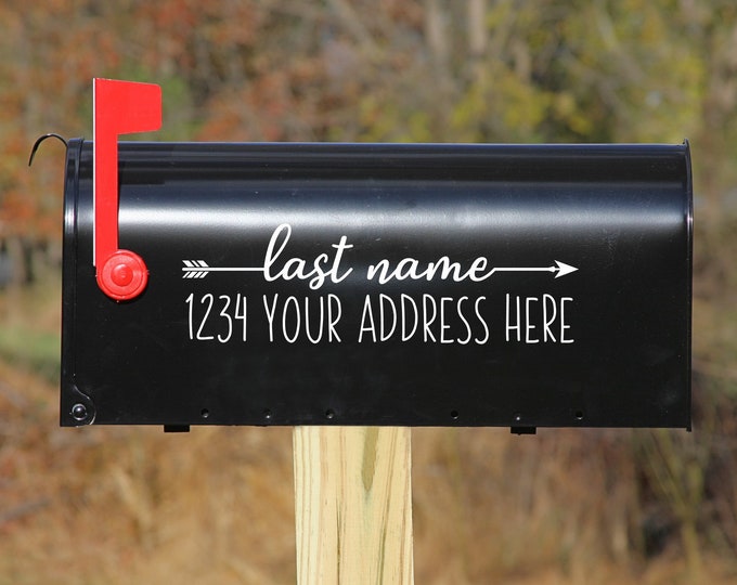 Arrow Cursive Last Name | Custom Mailbox Decoration With Personalized ...