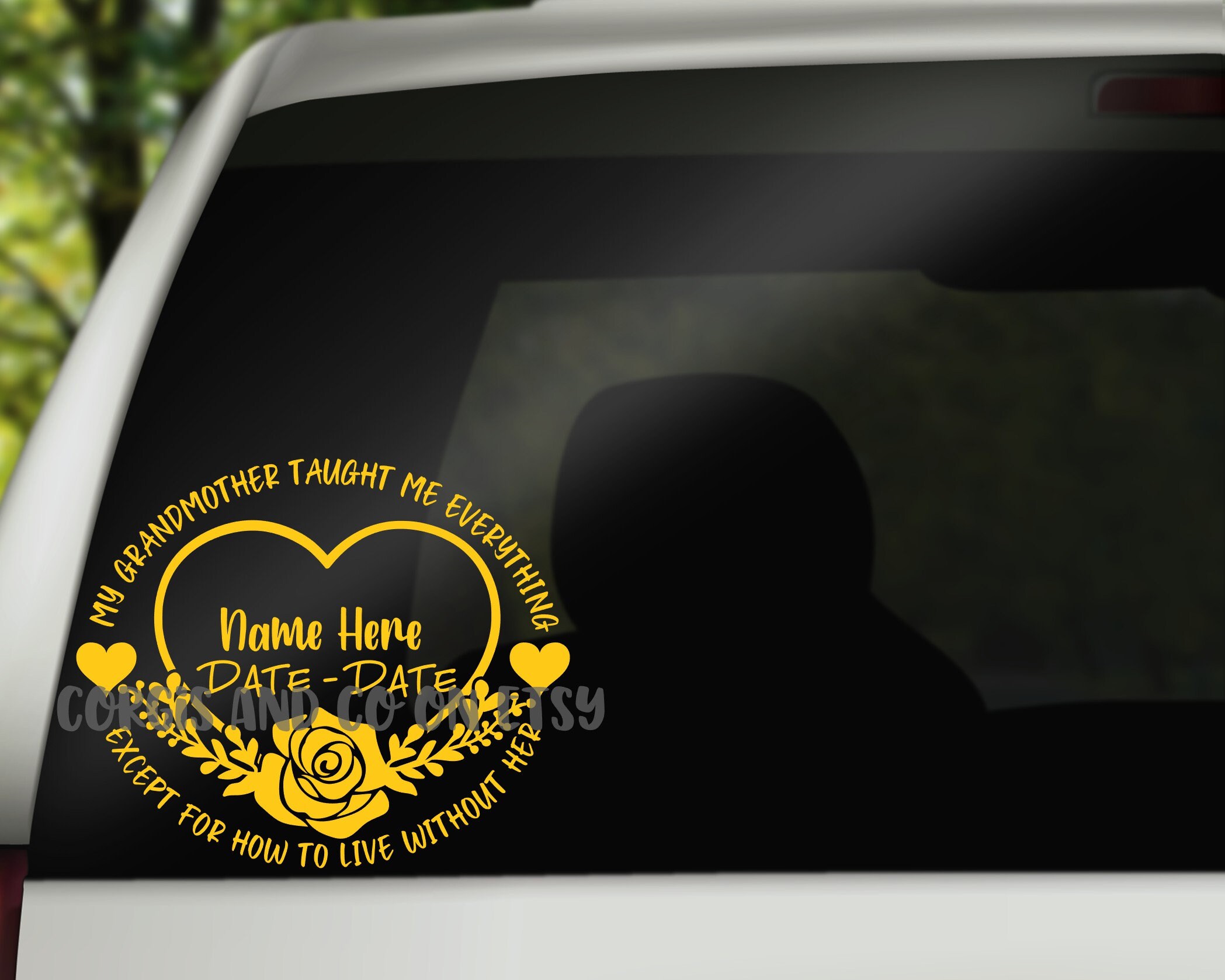 Grandmother Grandma Memorial Vinyl Decal Custom Tribute - Etsy