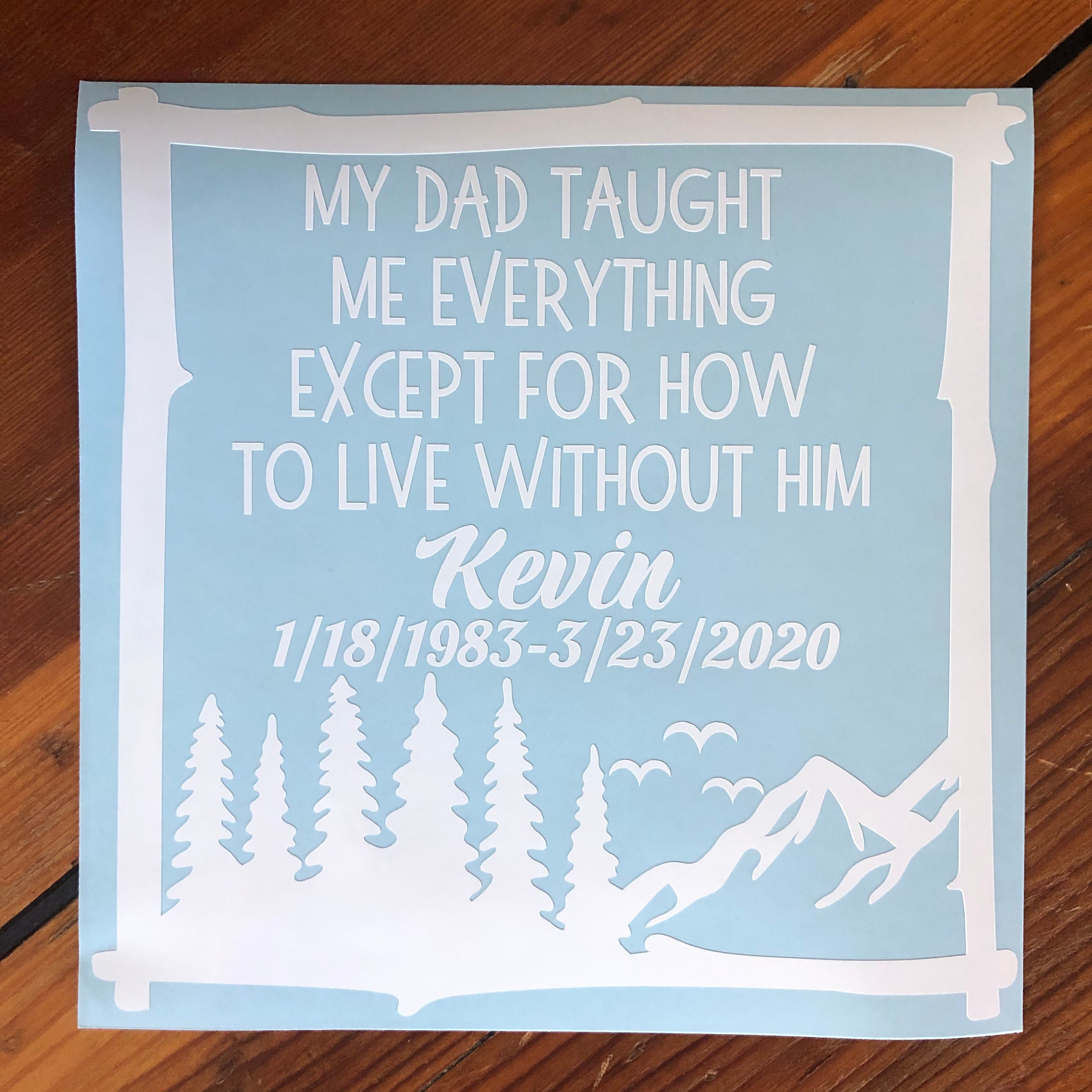 Dad Memorial Vinyl Decal | Custom Tribute Remembrance Sticker Forever ...