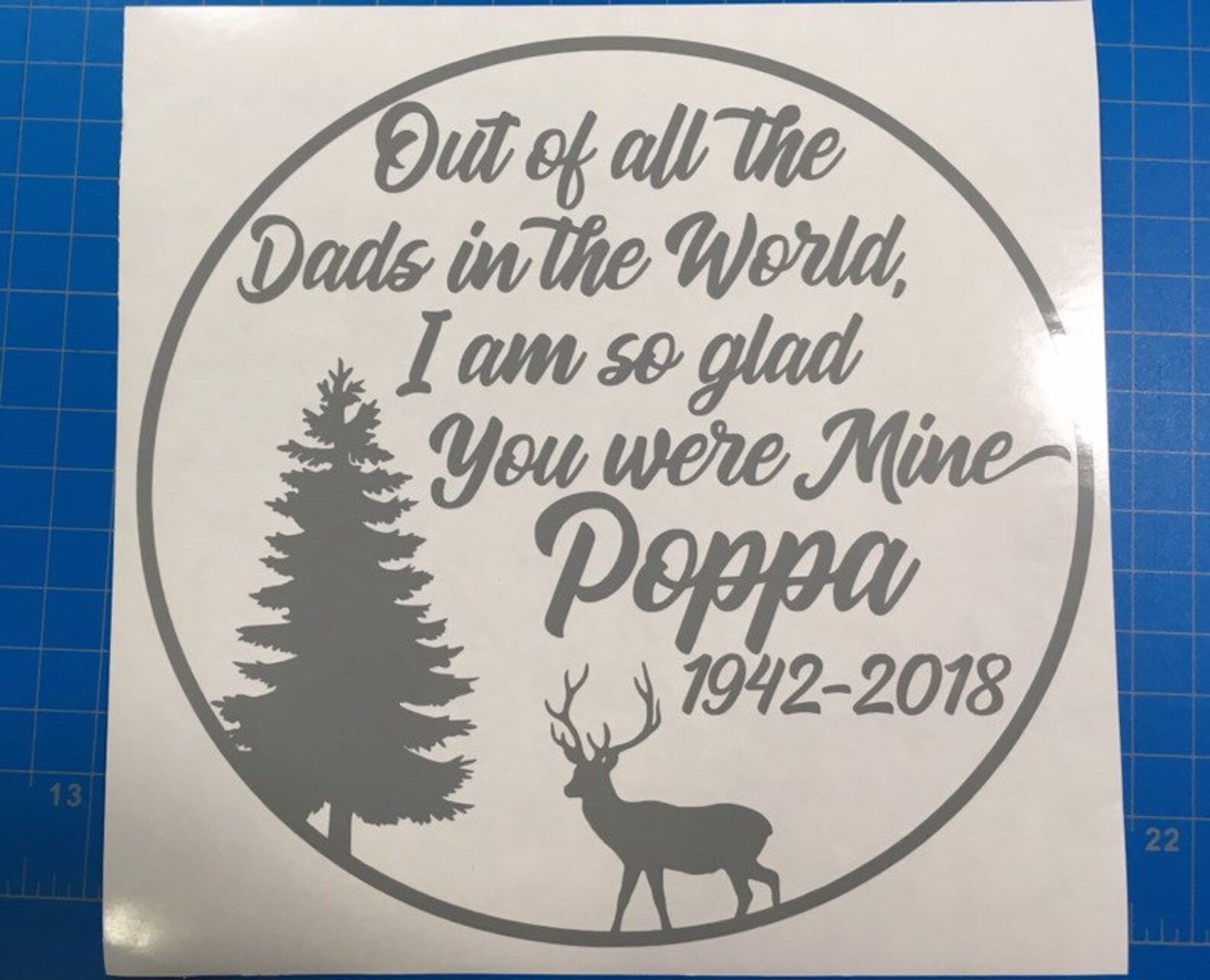 Dad Memorial Vinyl Decal | Custom Tribute Remembrance Sticker Forever ...