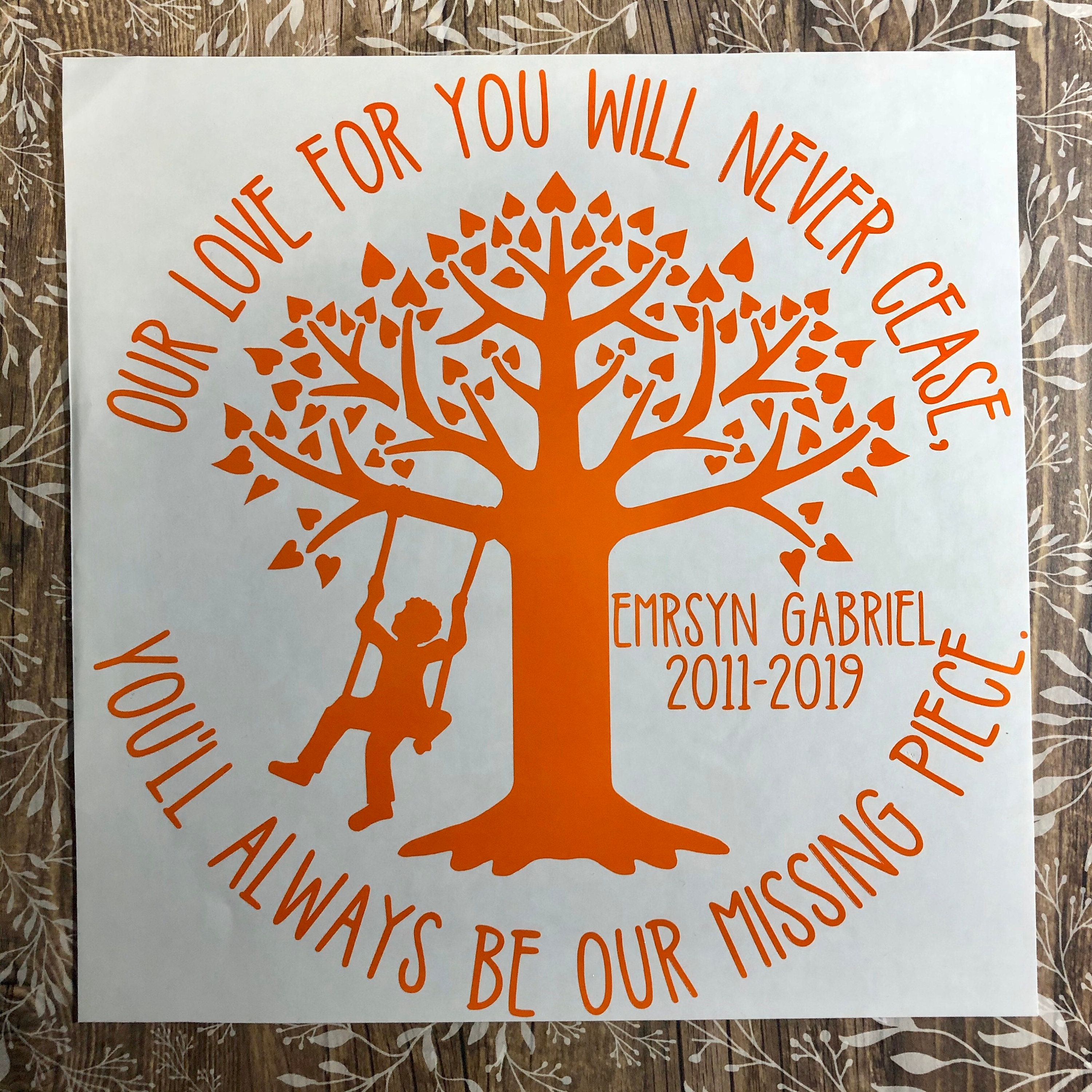 In Loving Memory of Boy Child Toddler Swing Tree of Life | Etsy
