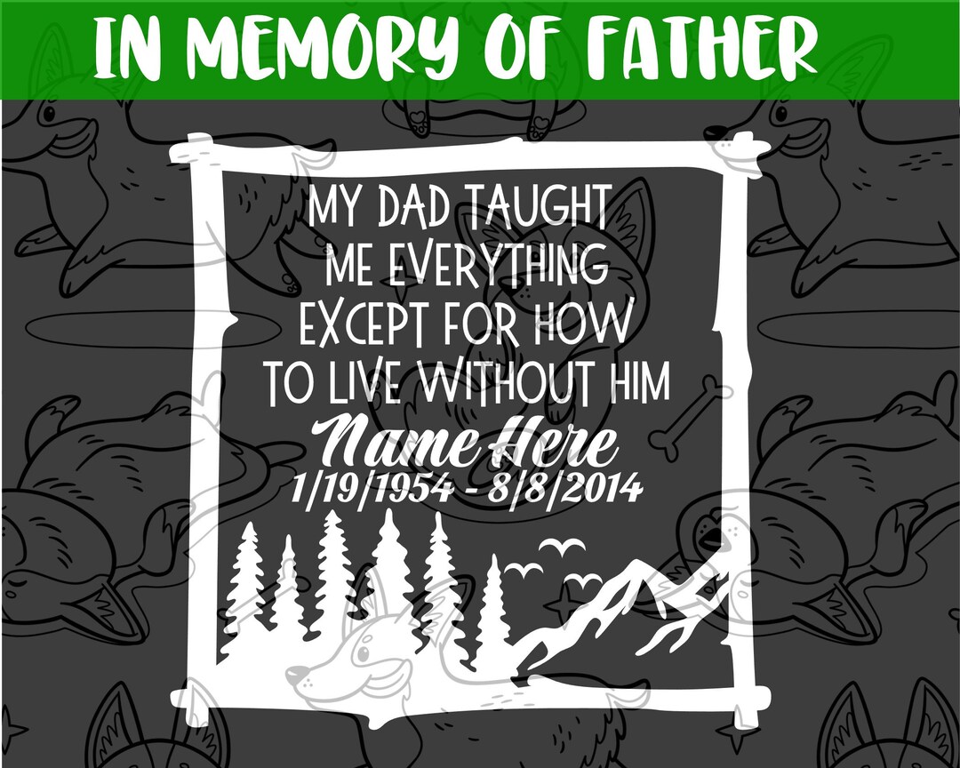 Dad Memorial Vinyl Decal | Custom Tribute Remembrance Sticker Forever ...