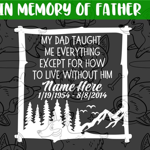 Dad Memorial Vinyl Decal Custom Tribute Remembrance Sticker | Etsy