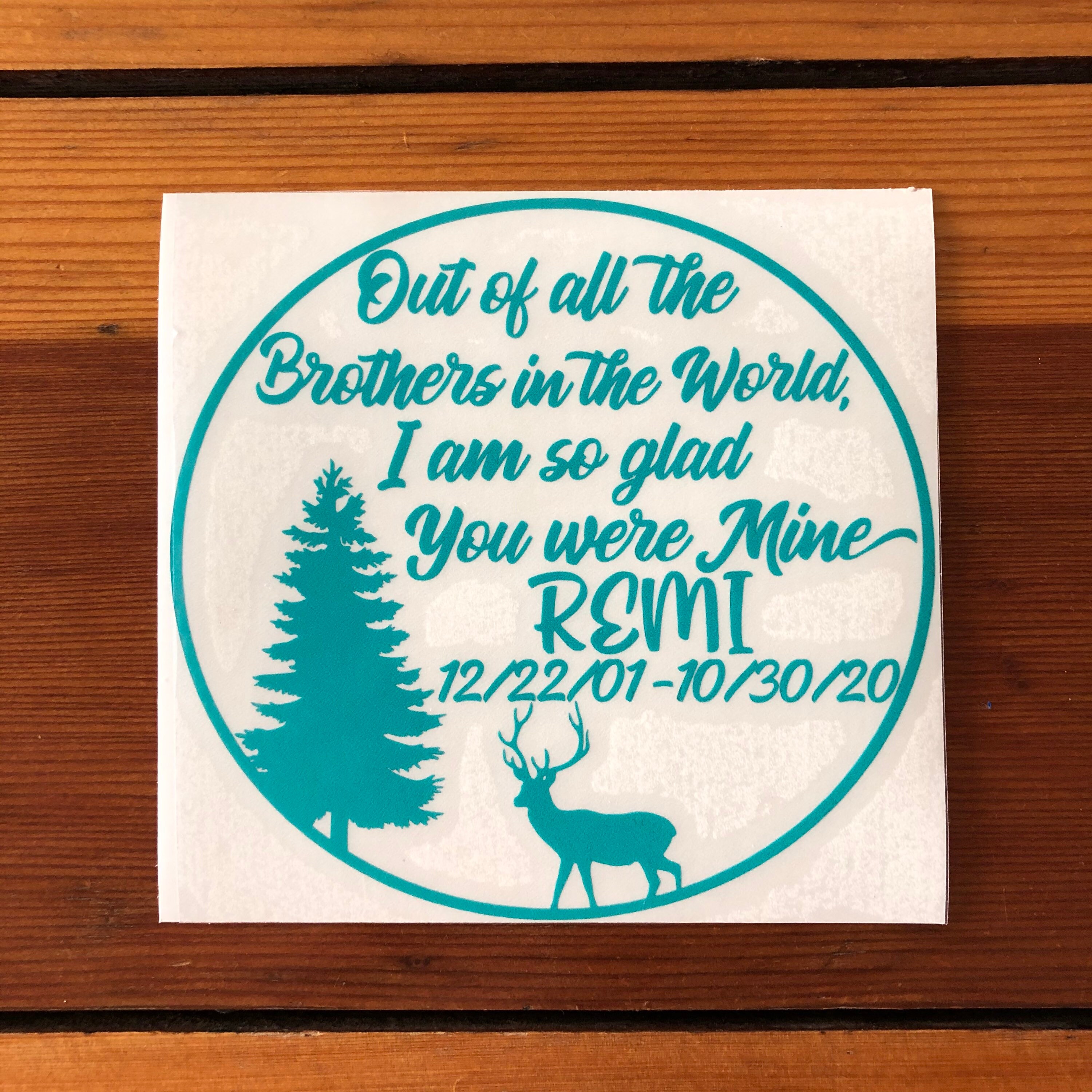 Brother Memorial Vinyl Decal Custom Tribute Remembrance - Etsy
