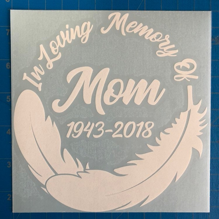 In Loving Memory Feather Memorial Vinyl Decal Custom Tribute | Etsy