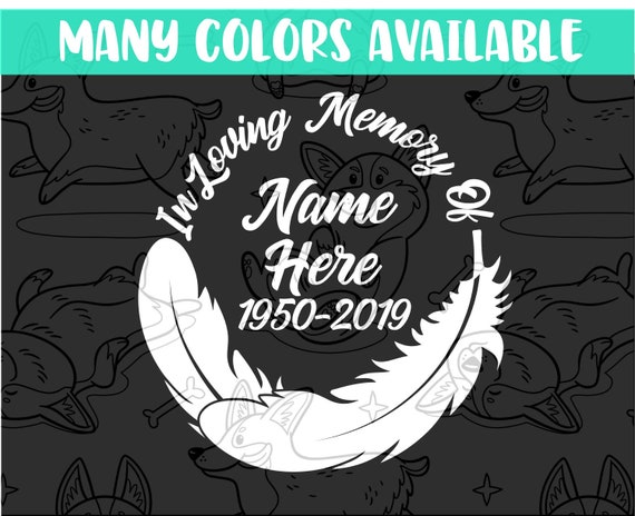 In Loving Memory Feather Memorial Vinyl Decal Custom Tribute | Etsy