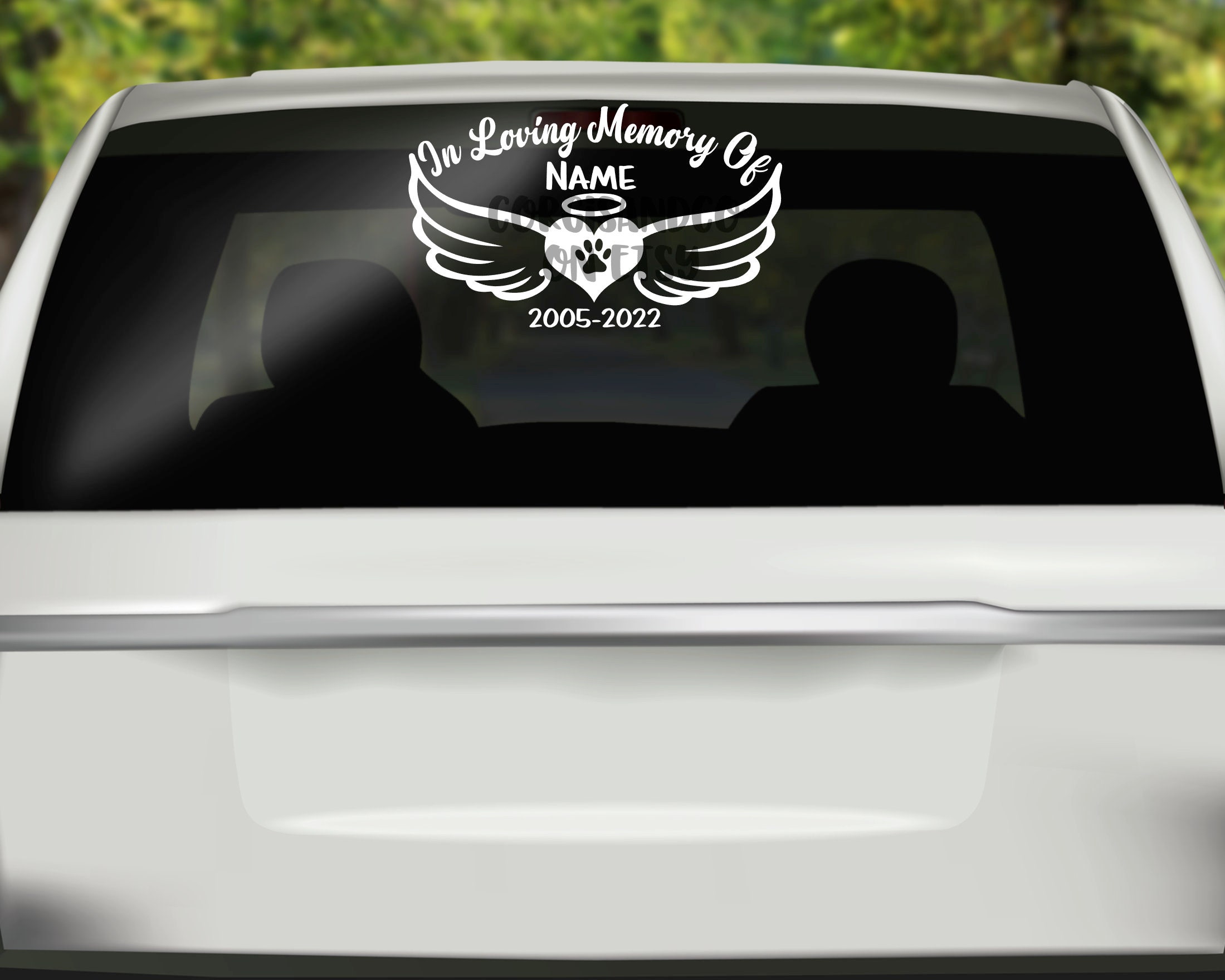 Pet Memorial Decal, in Loving Memory, Forever in Our Hearts Gift Vinyl ...