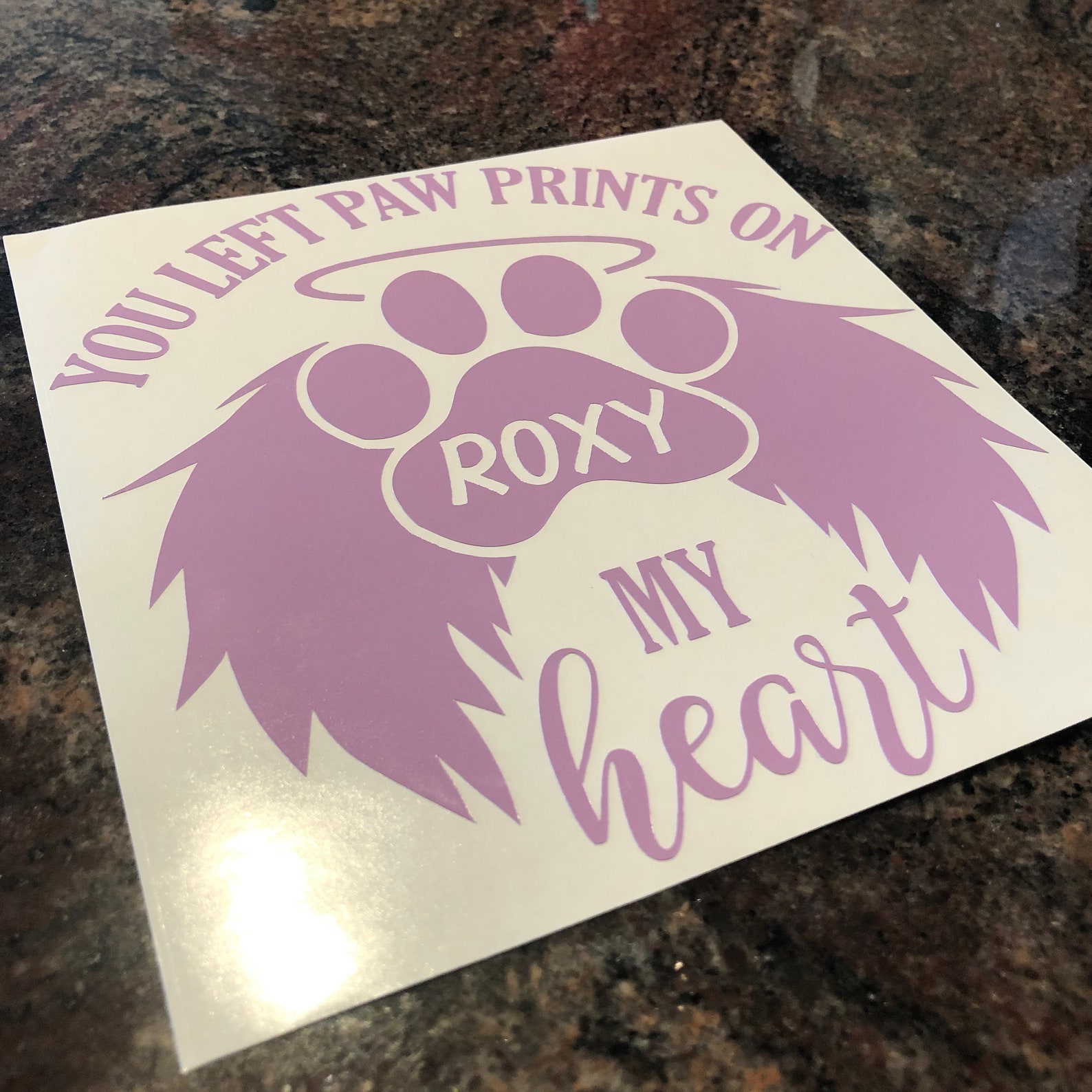 Dog Memorial Decal Paw Prints on My Heart in Loving Memory Pet Loss ...