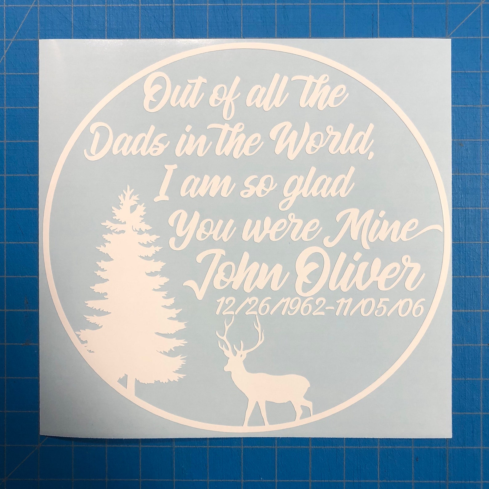 Dad Memorial Vinyl Decal | Custom Tribute Remembrance Sticker Forever ...