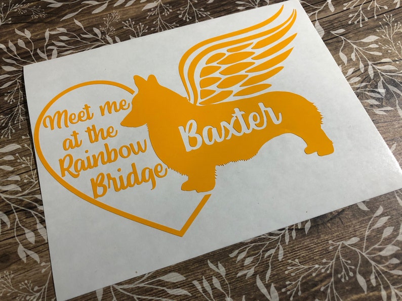 Corgi Memorial Decal, Rainbow Bridge Sticker, Dog Memorial, Pet ...