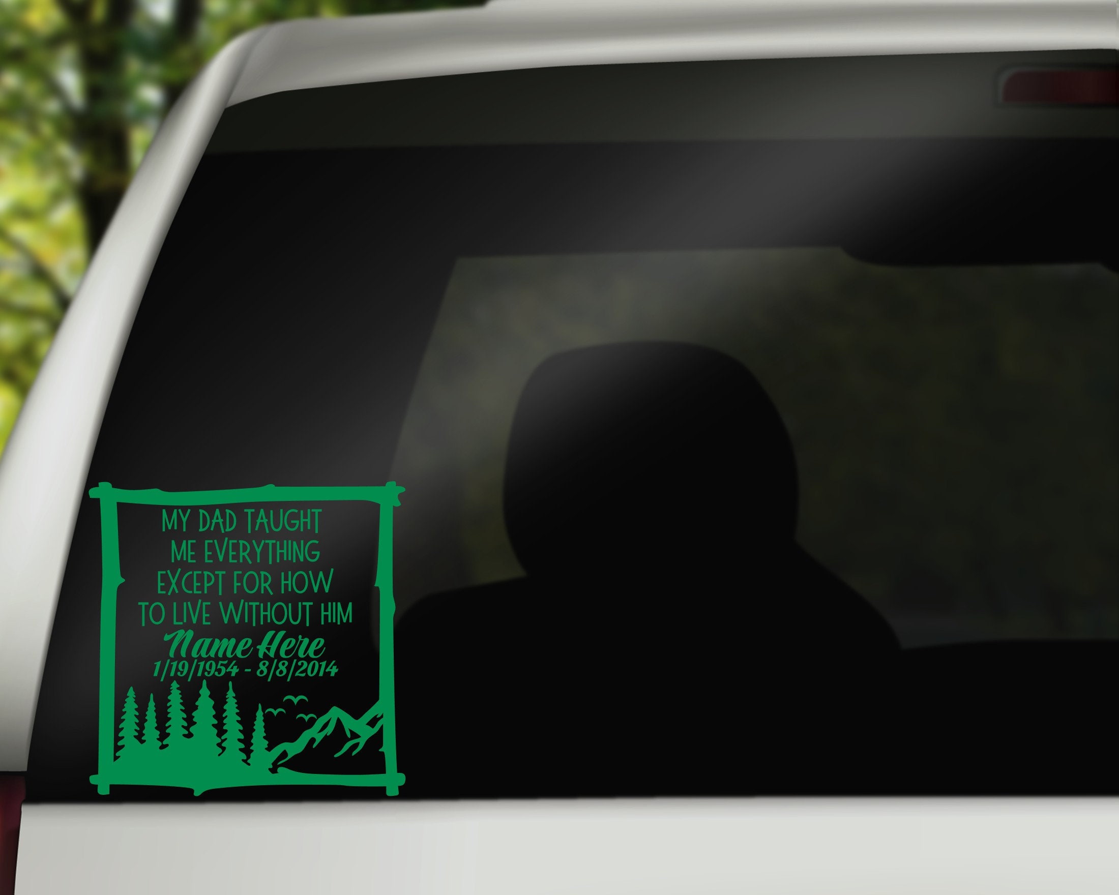 Dad Memorial Vinyl Decal | Custom Tribute Remembrance Sticker Forever ...