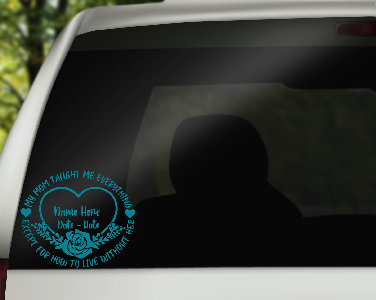 Mom Mother Memorial Vinyl Decal, Custom Tribute Remembrance Sticker ...