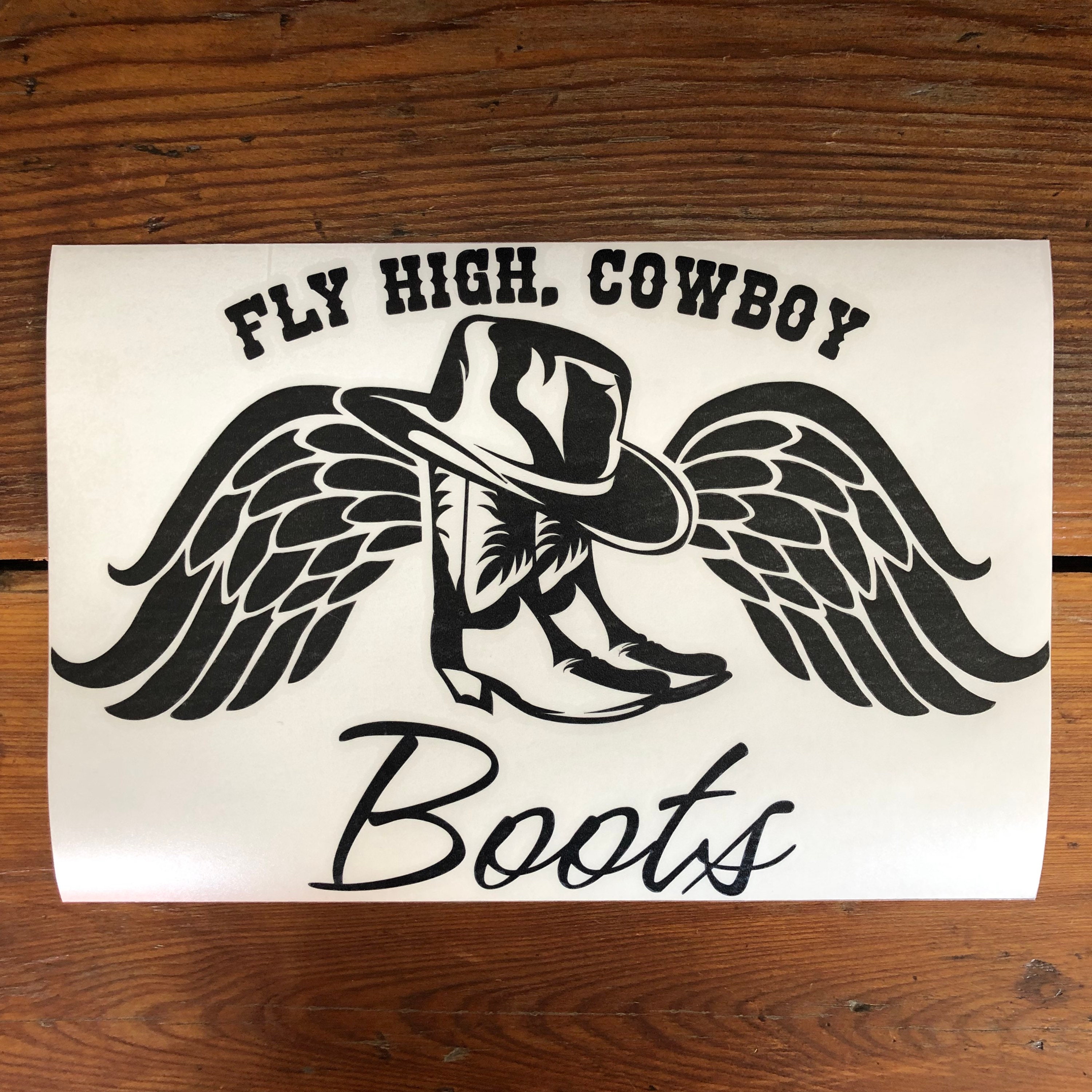 Fly High Cowboy | in Loving Memory Memorial Vinyl Decal Sticker Western ...