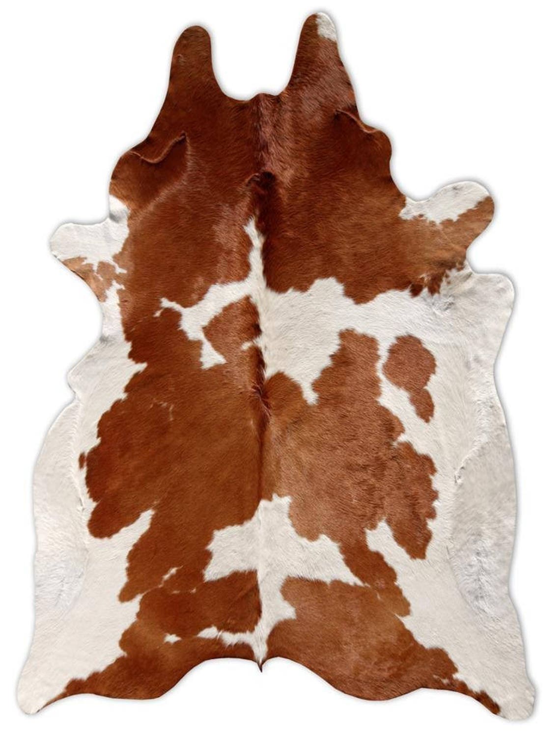 Off-white With Brown Authentic Large Cowhide Rug With 100% Premium Hair ...