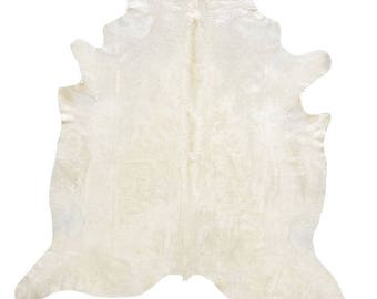 Large Cowhide Rug in Plain White Made With 100% Premium Hair-on Hide ...
