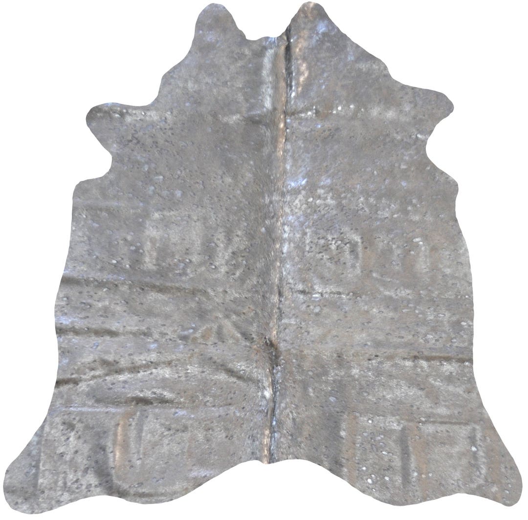 Large Cowhide Rug - Gray With Touch of White Made With 100% Premium ...