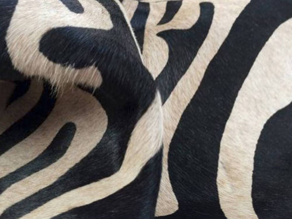 Large Cowhide Rug - Black With Camel Zebra Print Made With 100% Premium ...