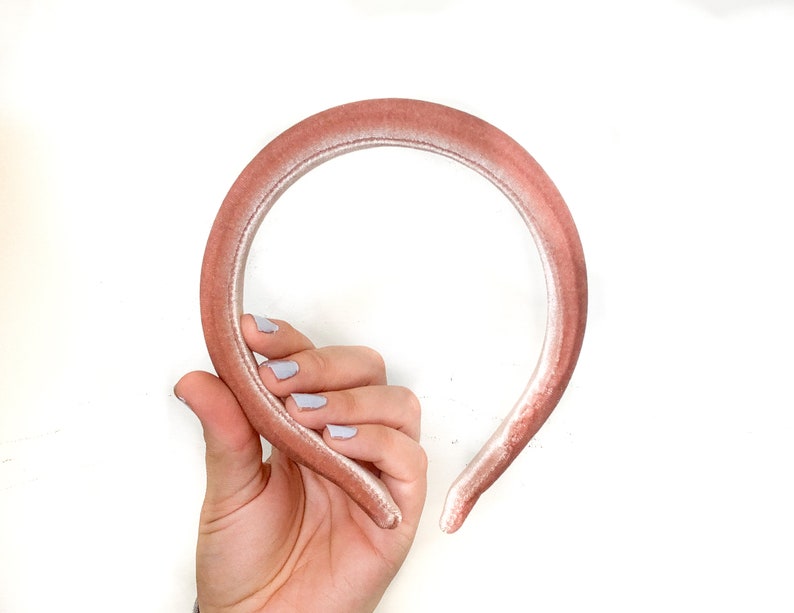 SMALL Padded Headband Thin / Low / Round Velvet / 90s / - Etsy