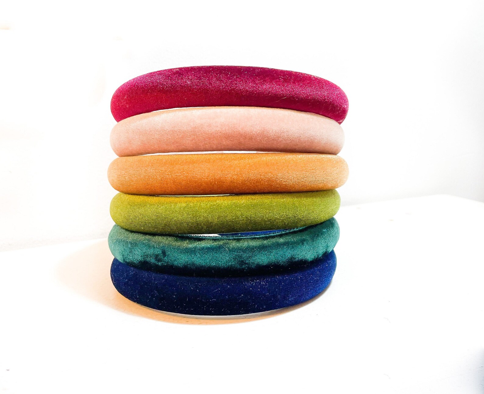 SMALL Padded Headband Thin / Low / Round Velvet / 90s / | Etsy