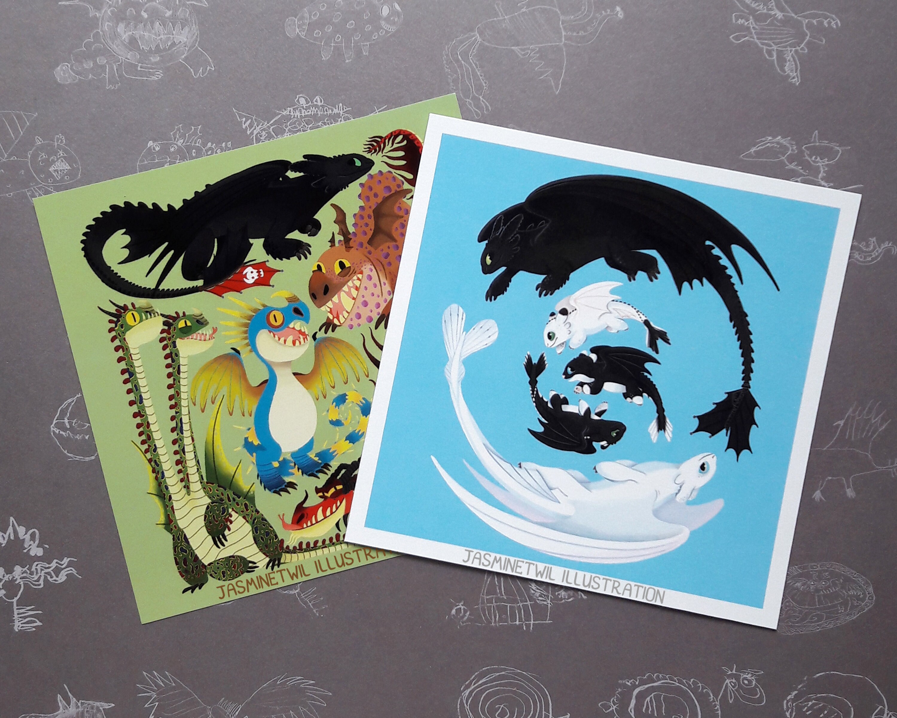 HTTYD Dragons Square Printstickers Set toothless | Etsy