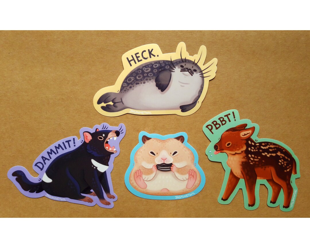 Angry Animals Sticker Pack, Cute, Decorative, Happiness, Stocking ...