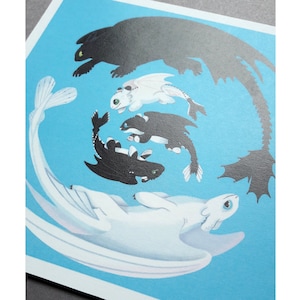 HTTYD- Toothless and Family Print+stickers Set! (toothless, Light Fury ...