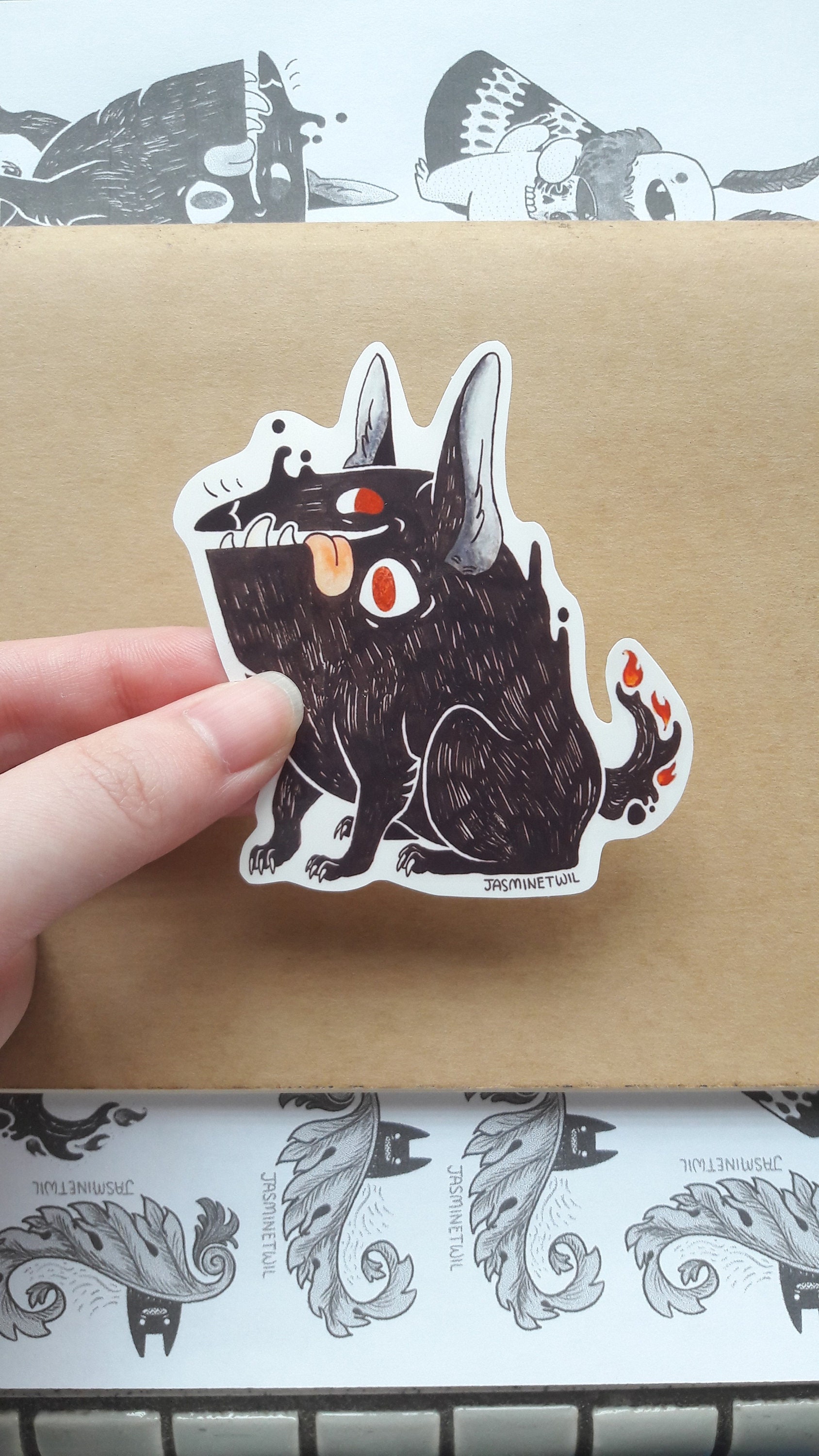 Hellhound Sticker Cute Decorative Happiness Stocking | Etsy