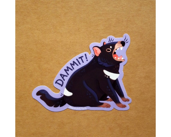 Angry Animals Tasmanian Devil dammit Cute Stationary | Etsy