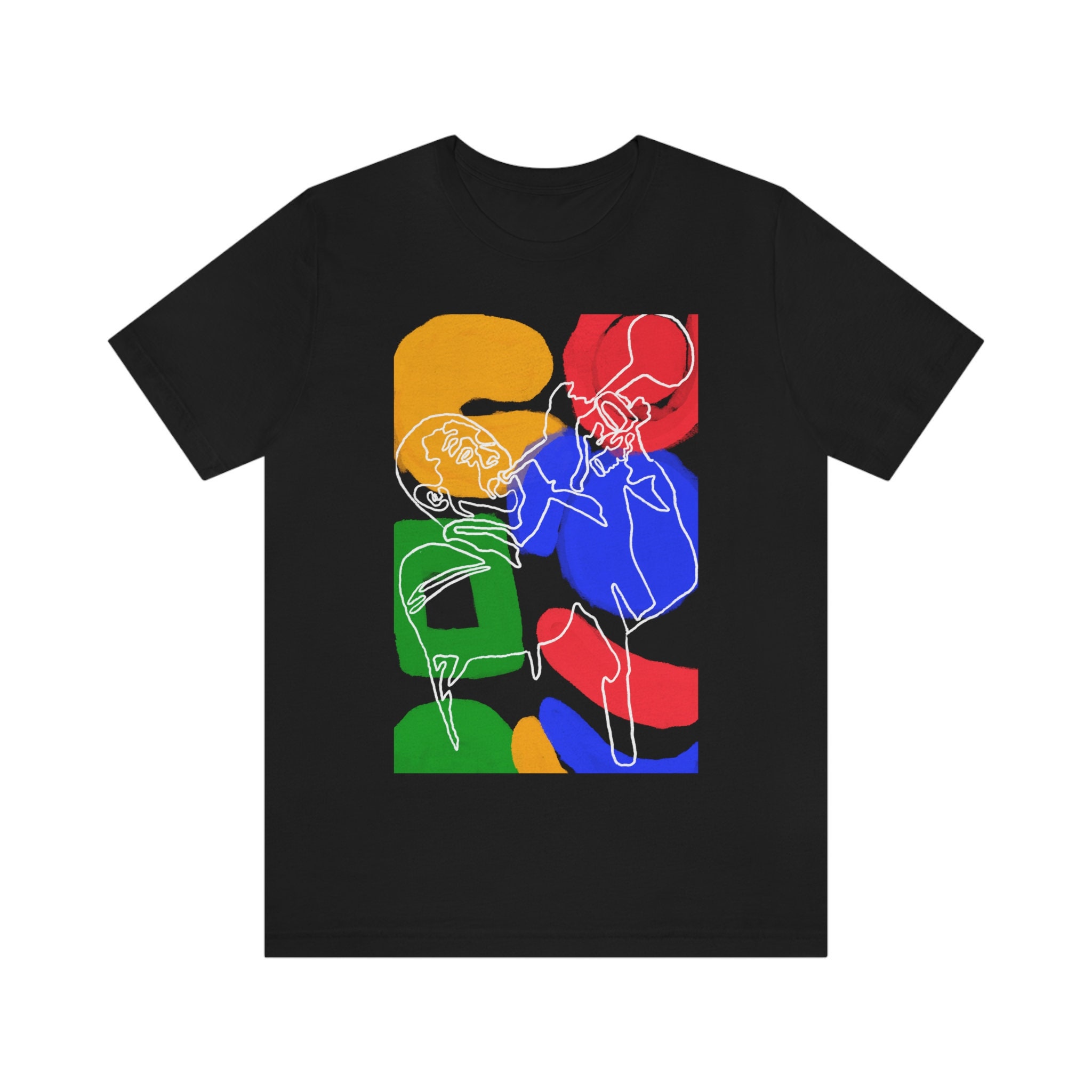 Louis Armstrong Abstract Primary Colors Line Art Tee - Etsy