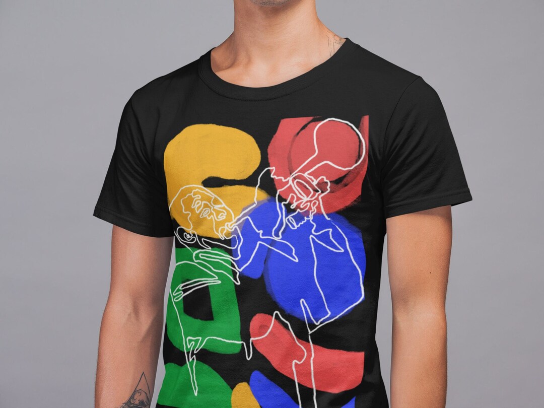 Louis Armstrong Abstract Primary Colors Line Art Tee - Etsy