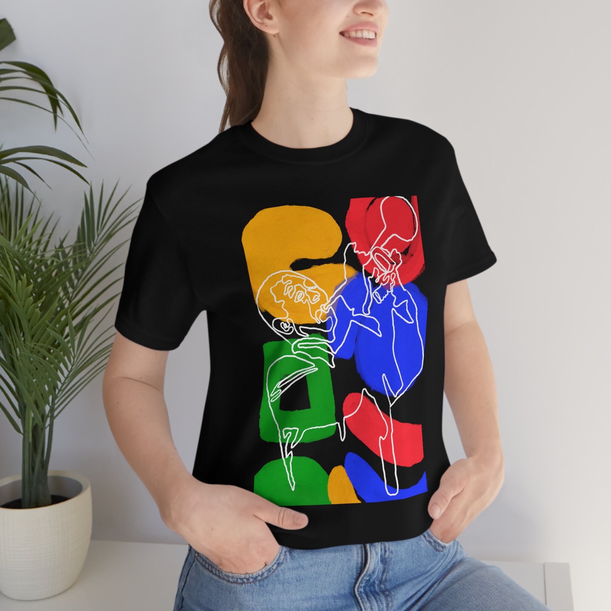 Louis Armstrong Abstract Primary Colors Line Art Tee - Etsy